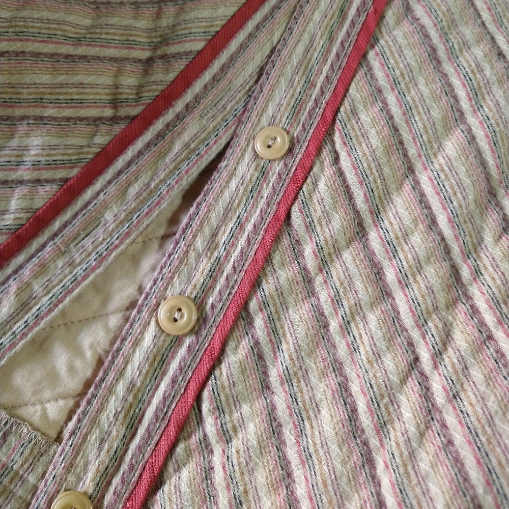 Vintage Quilted Cotton Jacket 1970's 1980's Xs - Gem